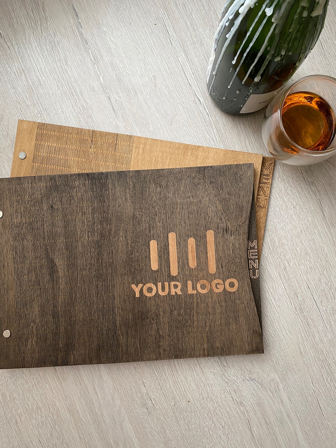 Wooden Menu Holder - Wood Menu Stand - Rustic Restaurant Table Display ...