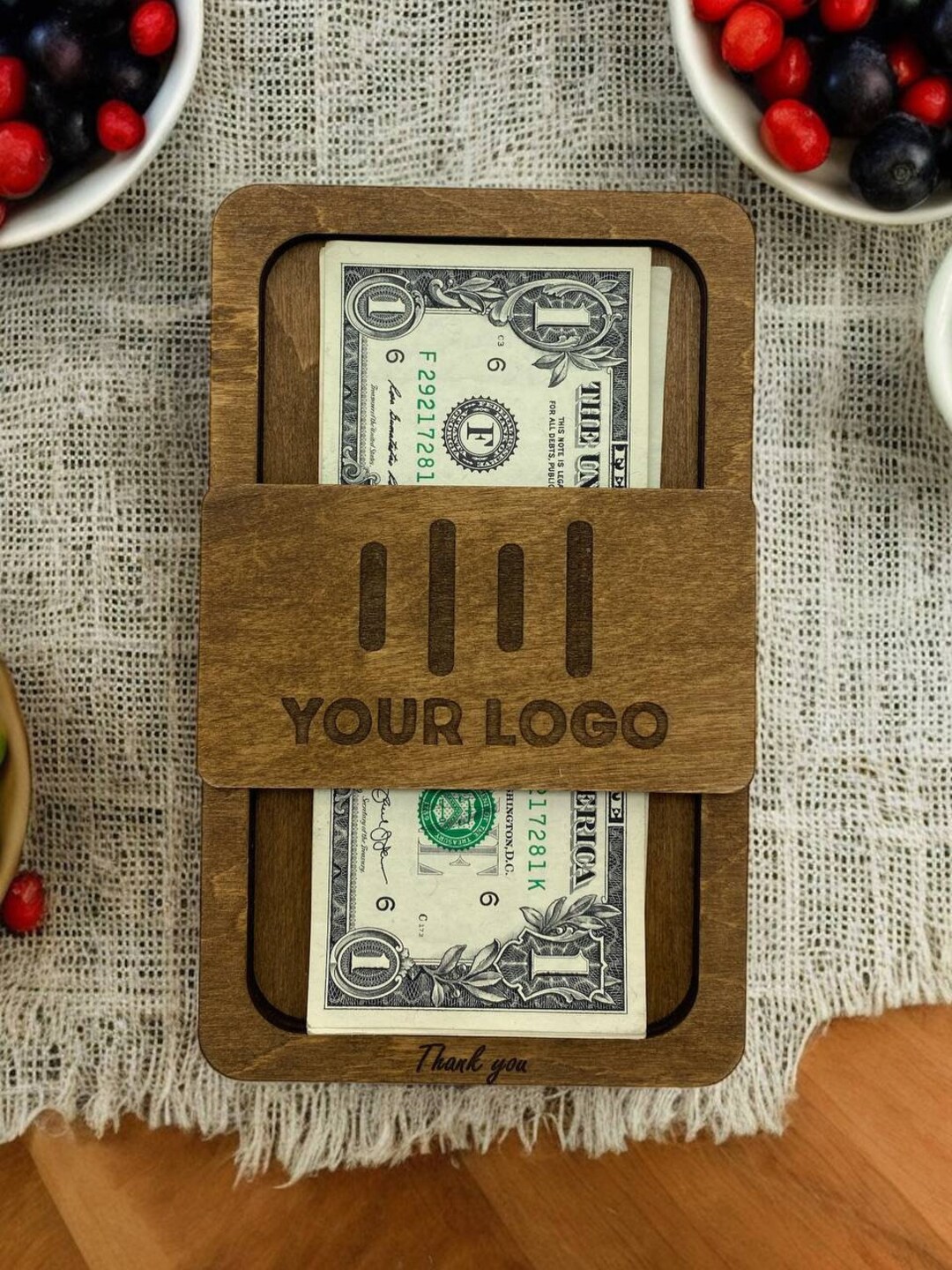 Handcrafted Wooden Receipt Holder/check Holder | Restaurant Check ...