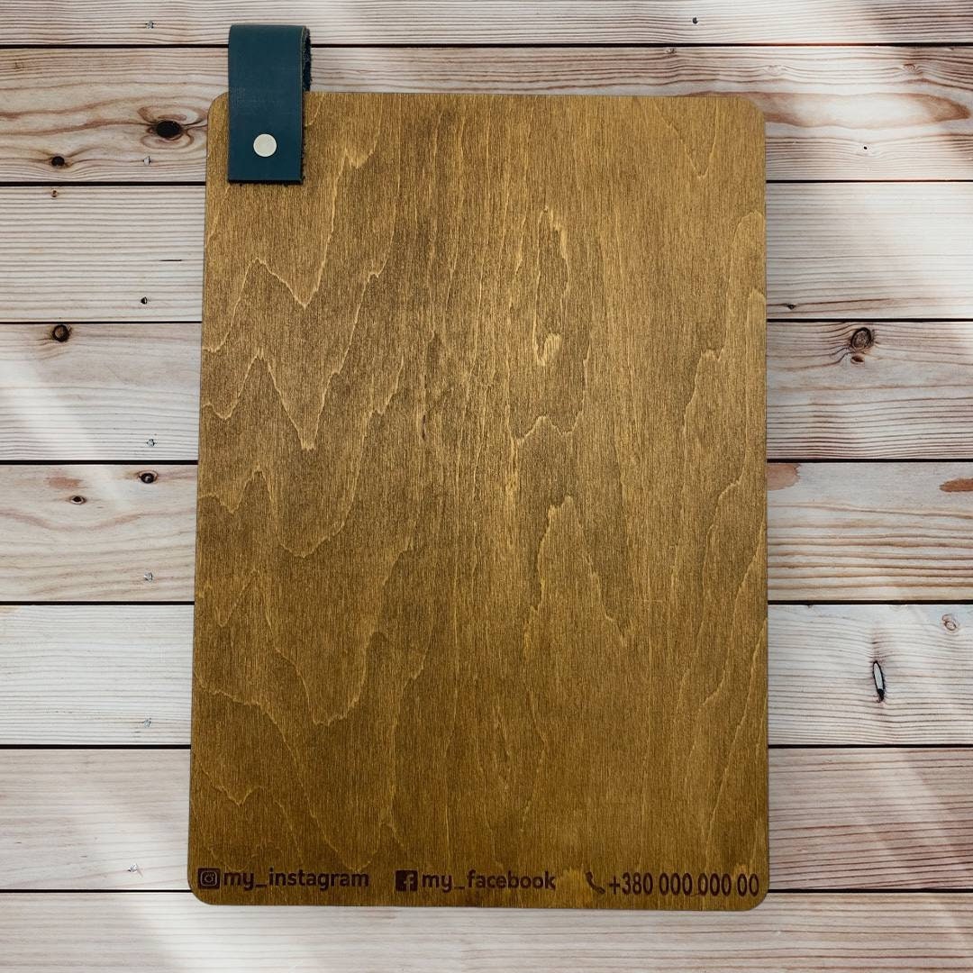 Wooden Menu | Menu Board | Menu Holder | A4 | FREE CUSTOMIZATION - Etsy