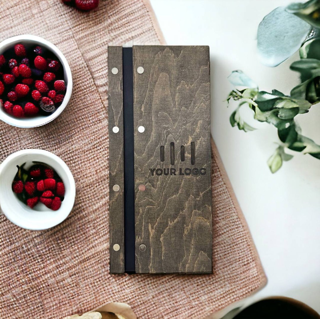 Wooden Receipt Holder Check Holder With Leather Accent - Etsy