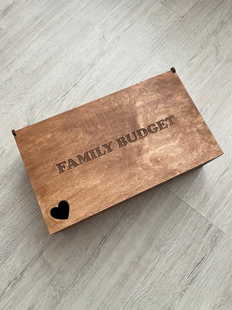 Family Budget Wooden Box, Personal Finance Organizer, Wooden Money ...