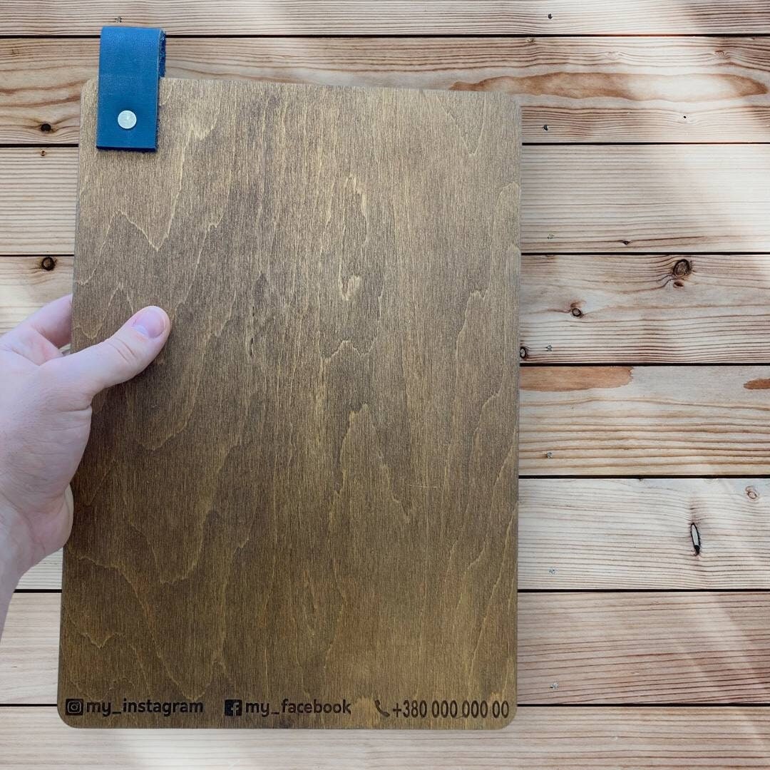 Wooden Menu | Menu Board | Menu Holder | A4 | FREE CUSTOMIZATION - Etsy