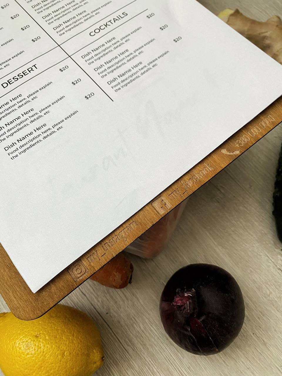 Handcrafted Wooden Menu Holder Menu for Restaurants, Cafes, Pubs ...