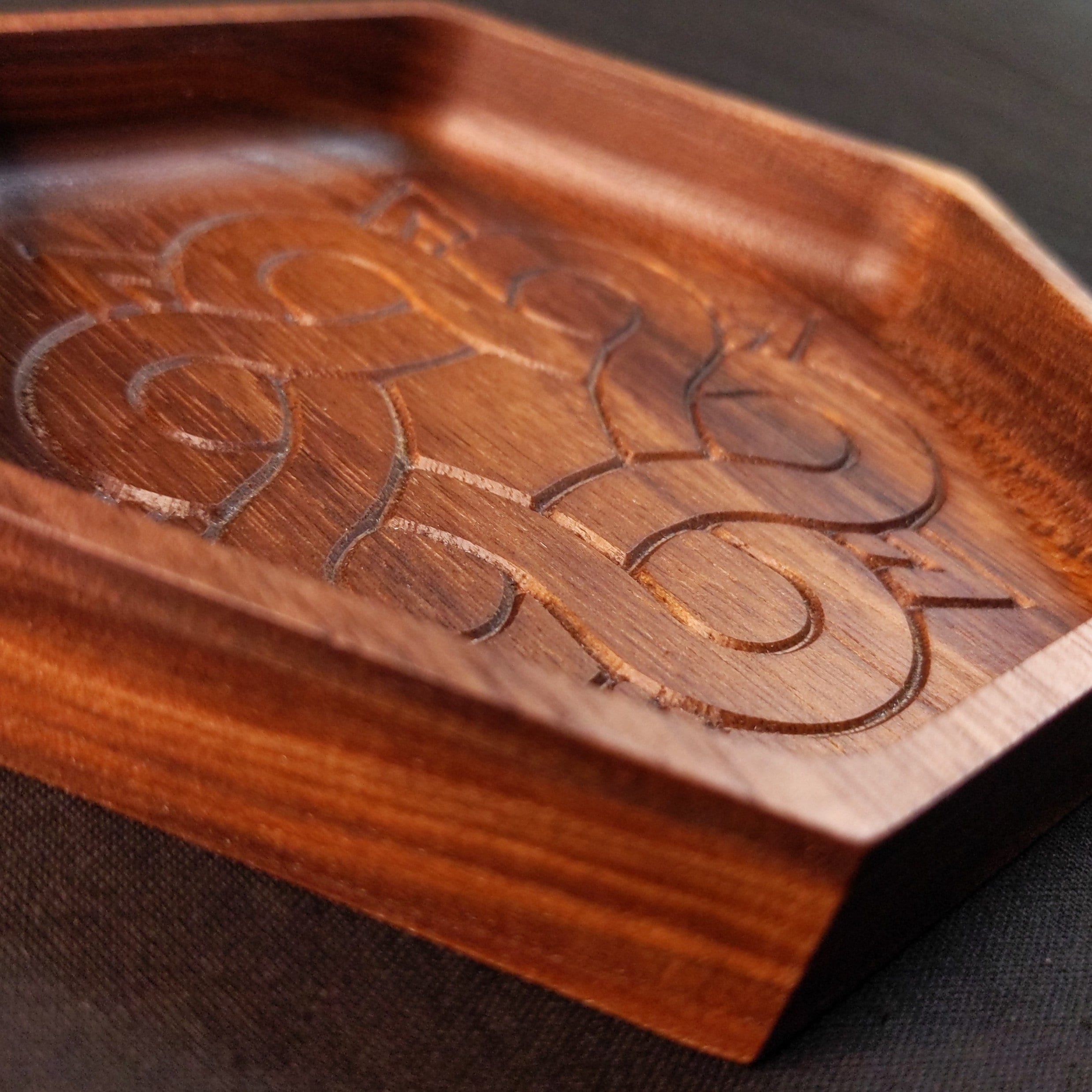 Hex Tray, Wood Celtic Knot Catch All, Hexagon Walnut Dish - Etsy