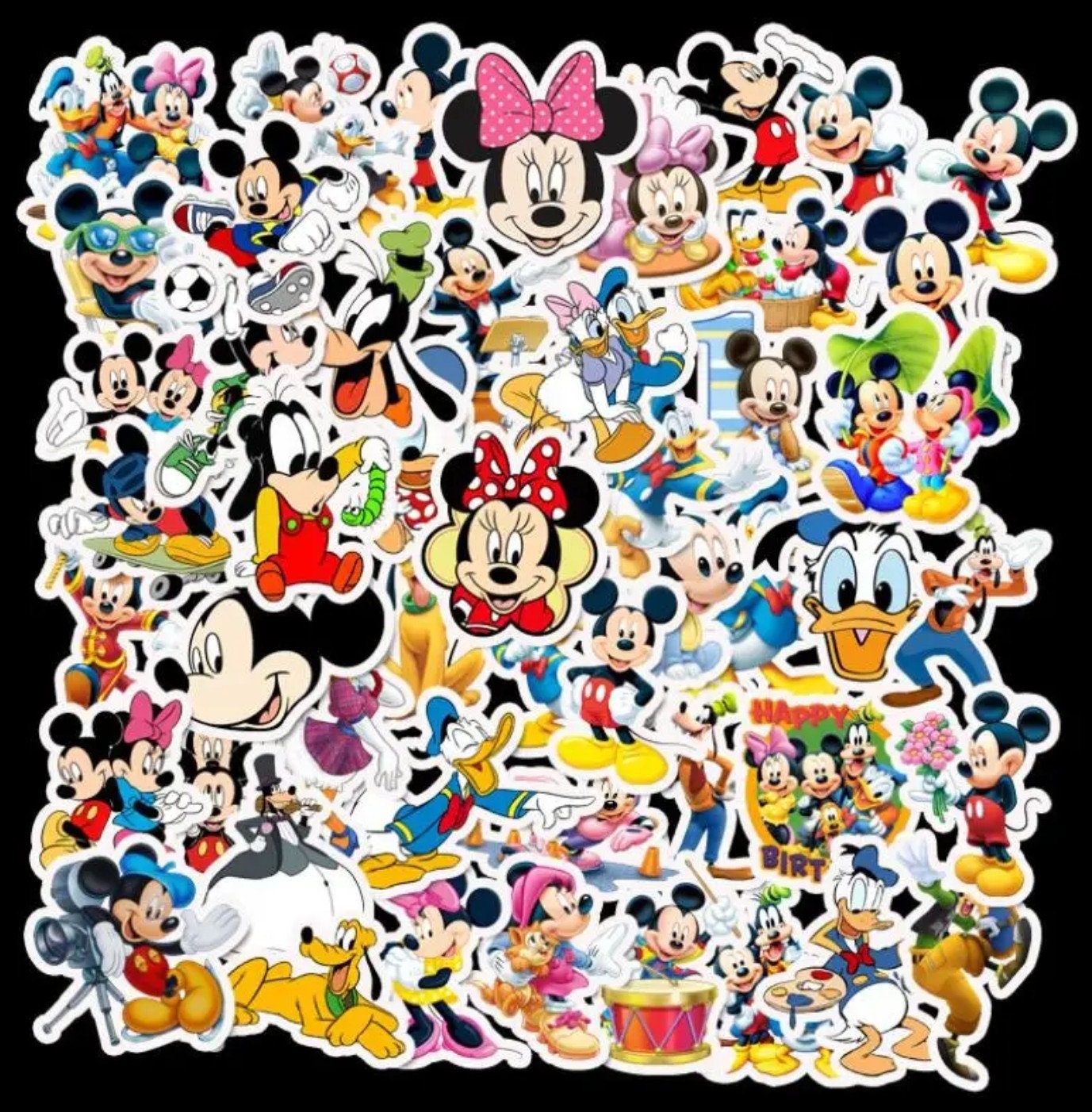 50 Mickey Mouse Disney Cartoon Stickers for Skateboard Bicycle - Etsy