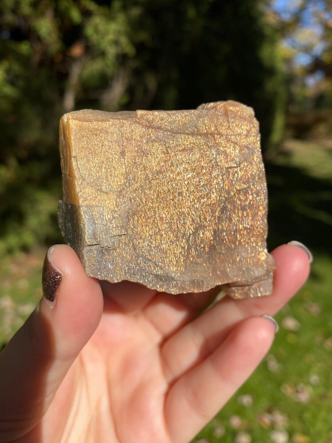 Raw Meteor Shower Sunstone From Tanzania | Rough Strong Flash Orange ...