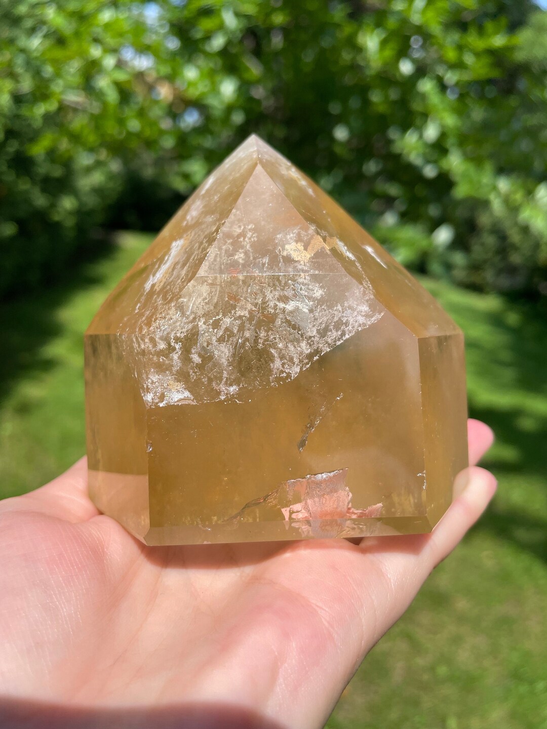 LARGE Natural Citrine Tower, Natural Citrine Statement Piece, Citrine ...