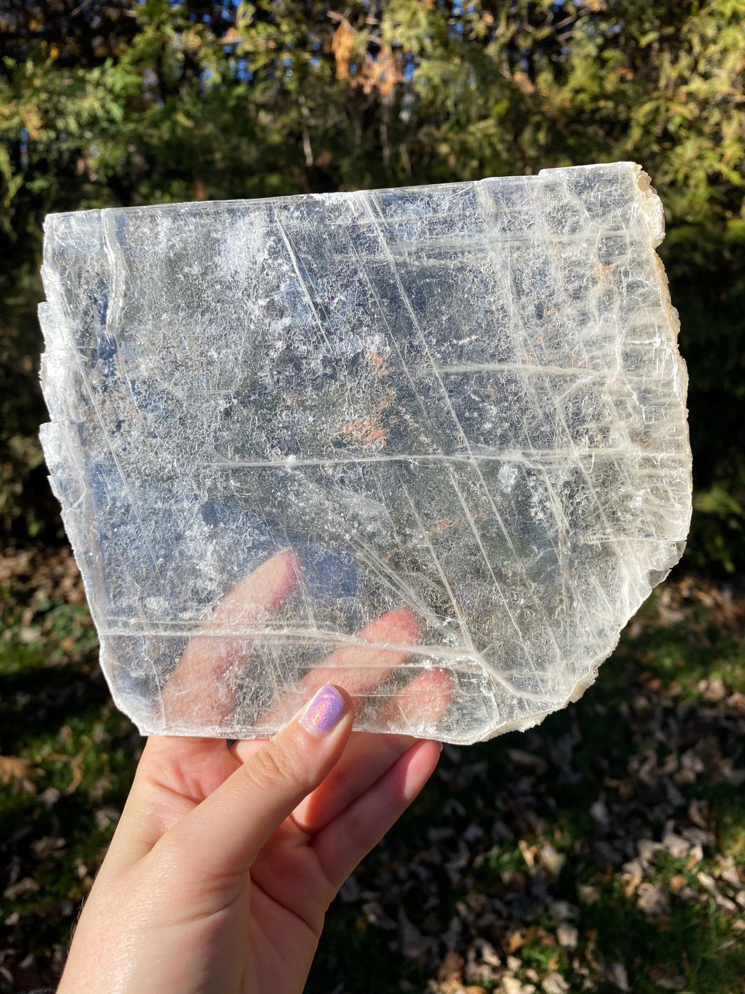 Large Raw Satin Spar Selenite Slab From Morocco | Natural Spiritual ...