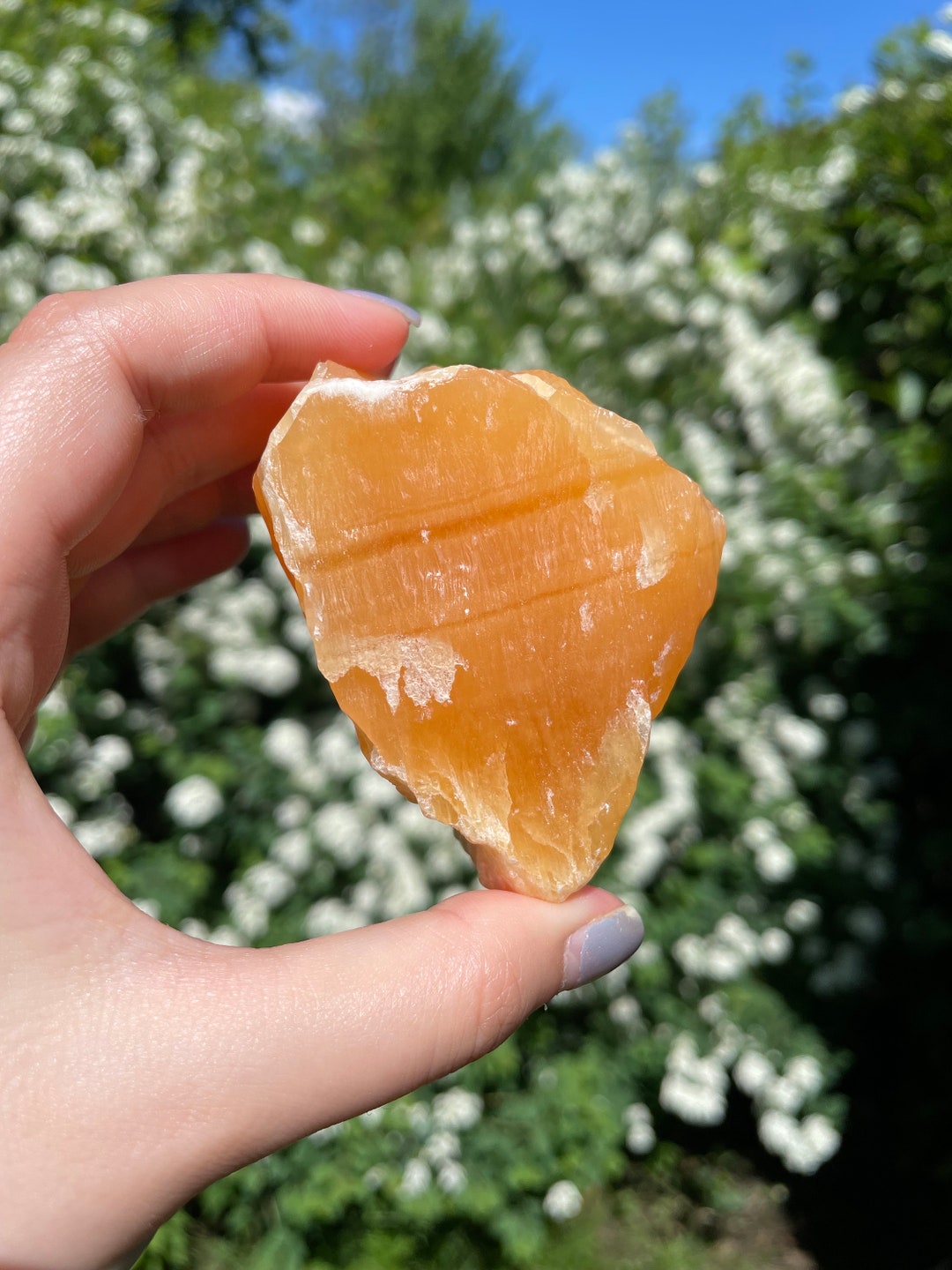 Raw Orange Calcite Crystal, Orange Calcite Chunk, Orange Calcite ...