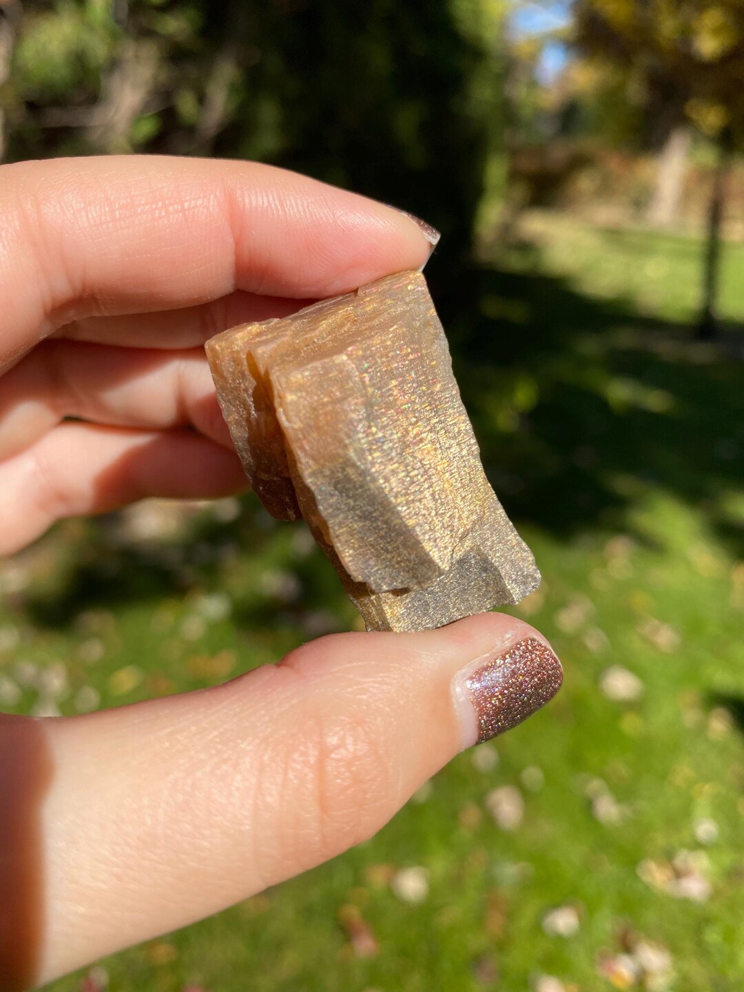 Raw Meteor Shower Sunstone From Tanzania | Rough Strong Flash Orange ...