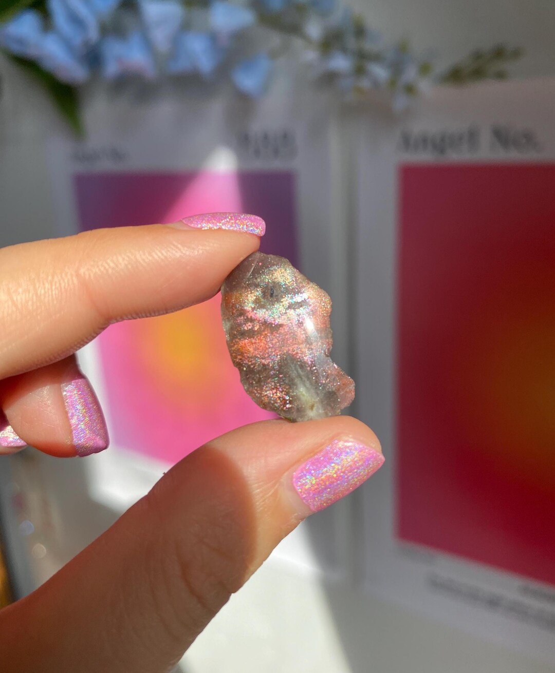 Mini Purple Haze Sunstone Slice From Tanzania | Natural Polished ...