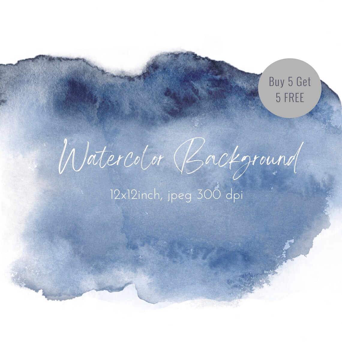 Navy Blue Watercolor Background / Digital Paper / Abstract Watercolor ...