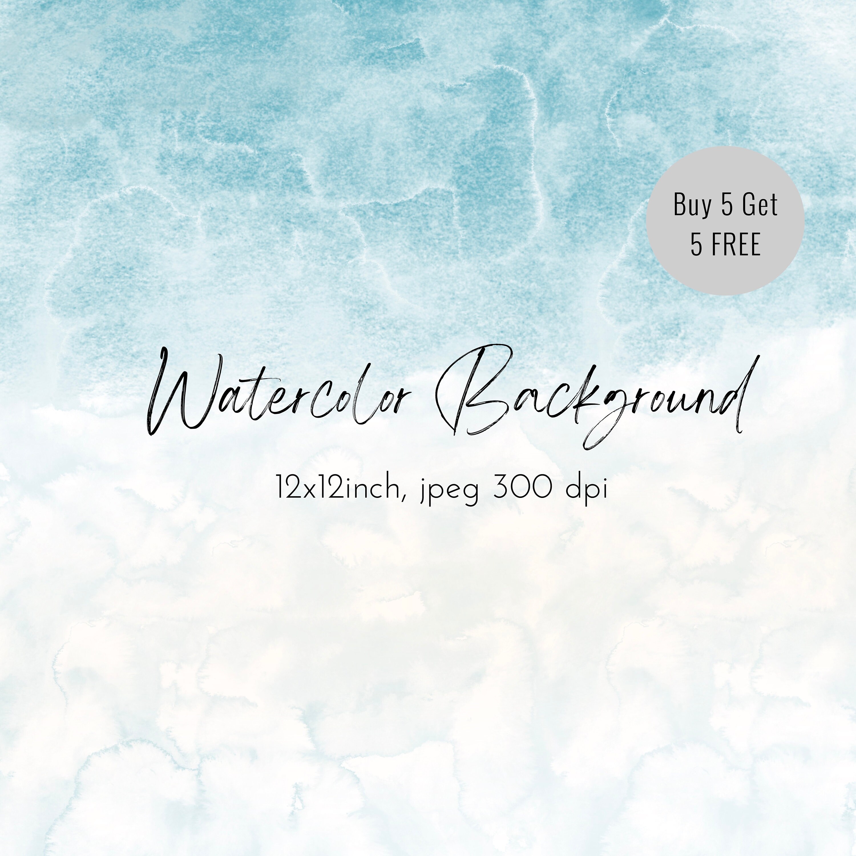 Blue Watercolor Art Back / Digital Paper / Watercolor Clipart / Ocean ...