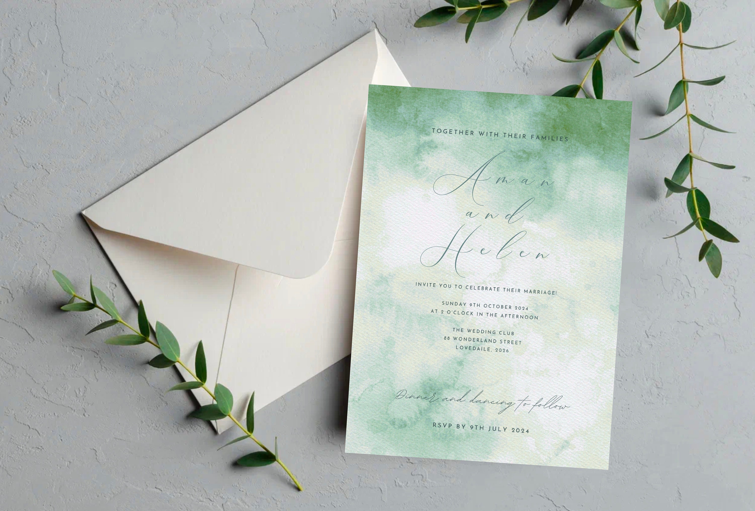 Green Sage Watercolor Background Digital Paper, Abstract Watercolor ...