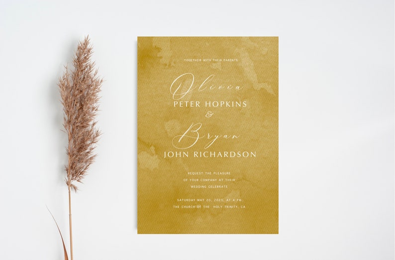 Mustard Watercolor Background Digital Paper Digital Watercolor ...