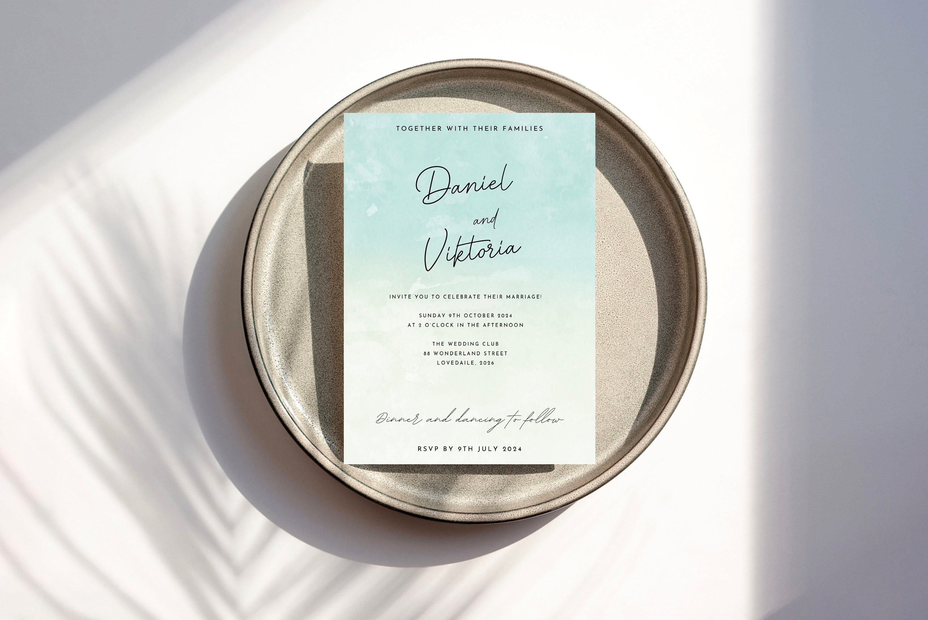 Light Blue & Green Watercolor Background / Digital Paper / Digital ...