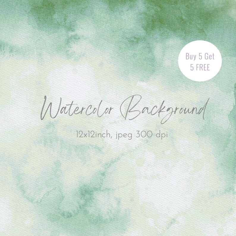 Green Sage Watercolor Background Digital Paper, Abstract Watercolor ...