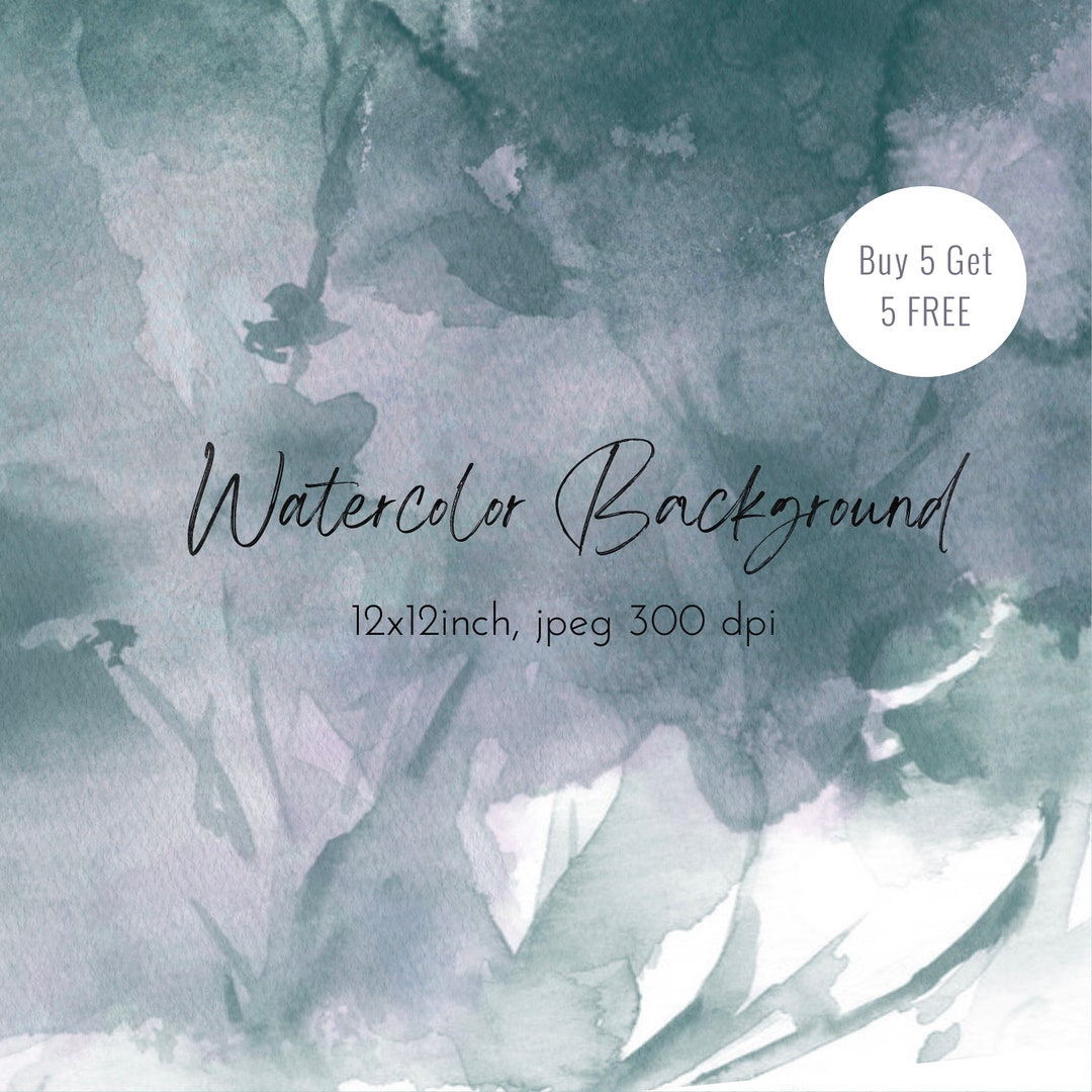 Green Sage Watercolor Background Splash Digital Paper, Abstract ...