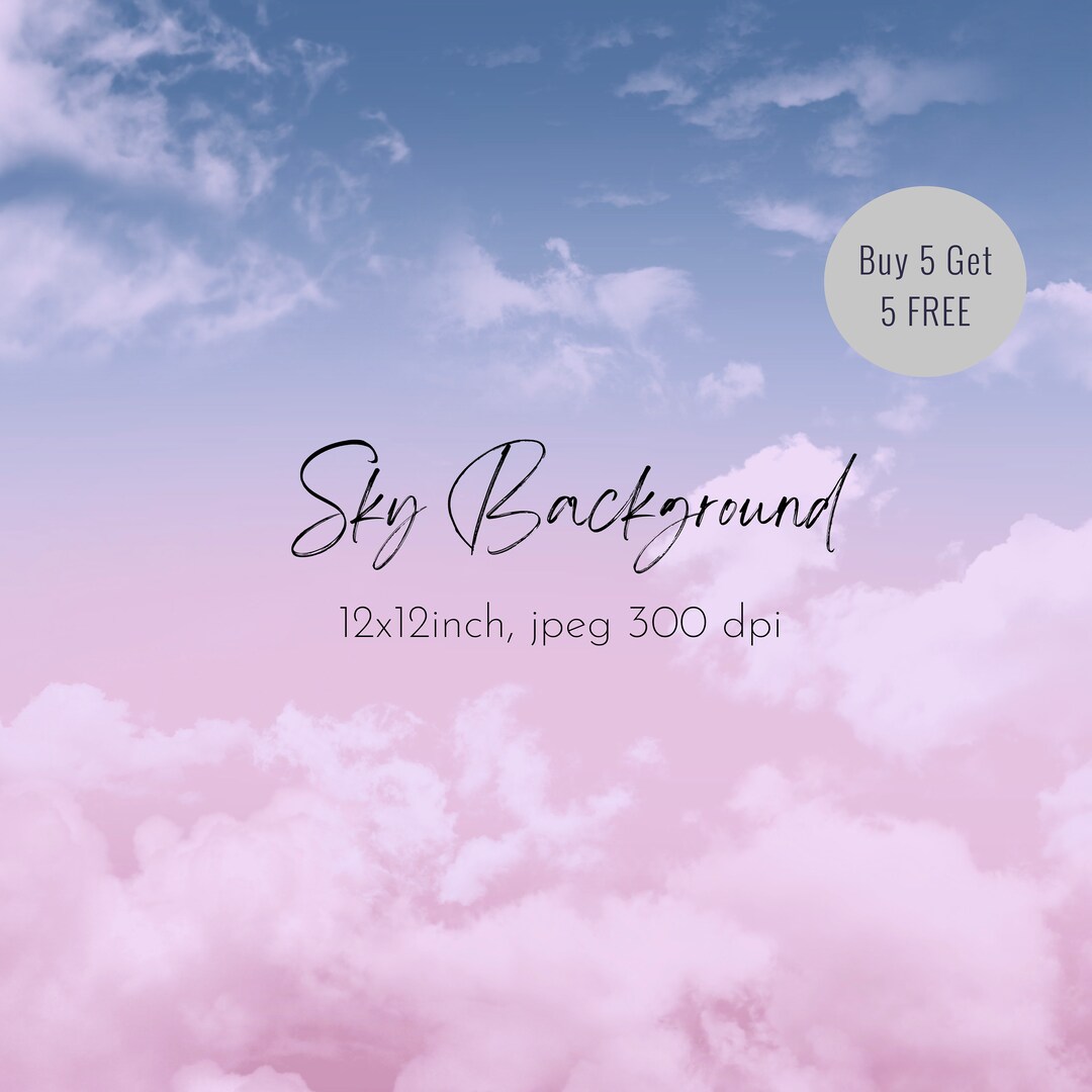 Sky Background, Sky Watercolor, Digital Paper, Pink Watercolor, Digital ...