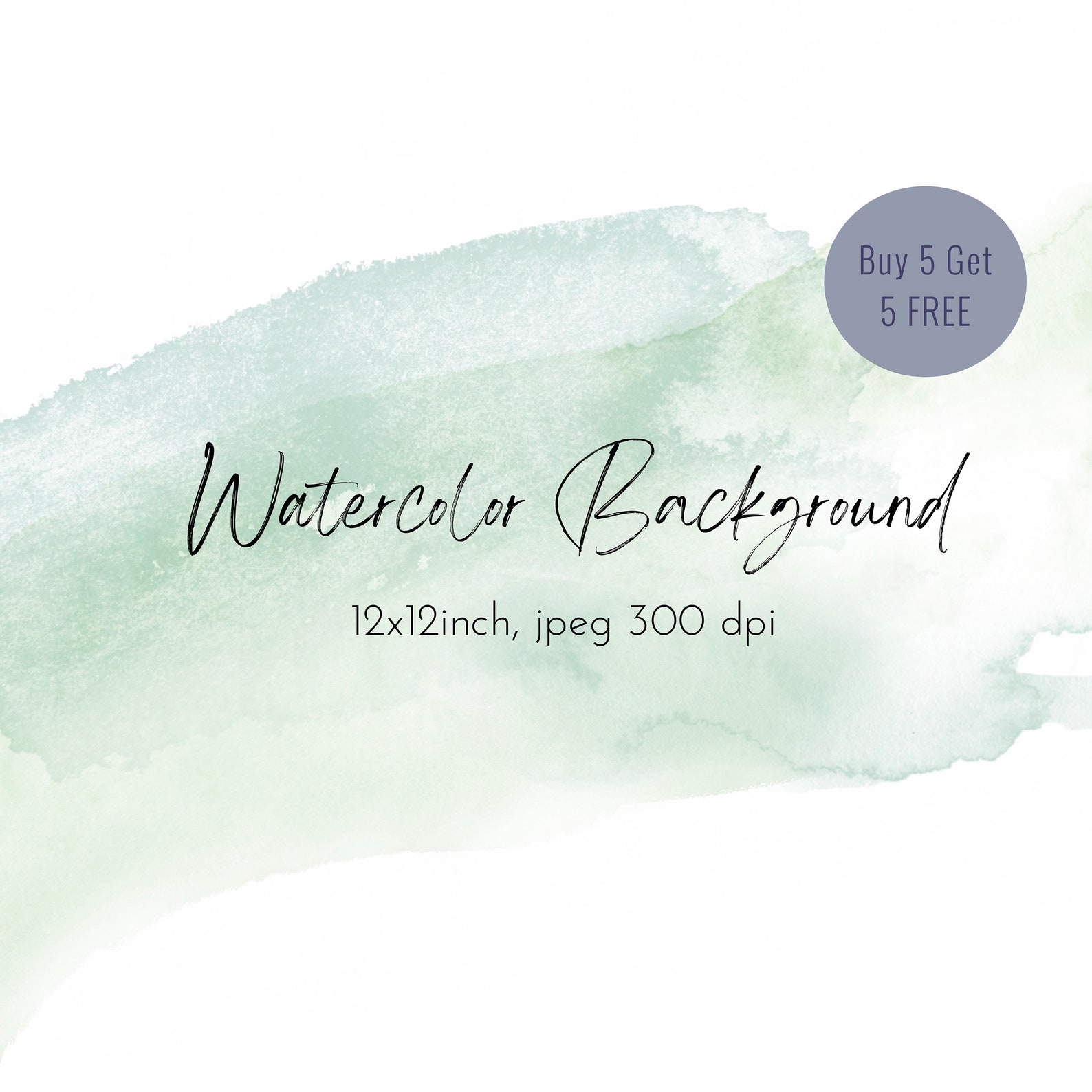 Green Sage Watercolor Background / Digital Paper / Abstract Watercolor ...