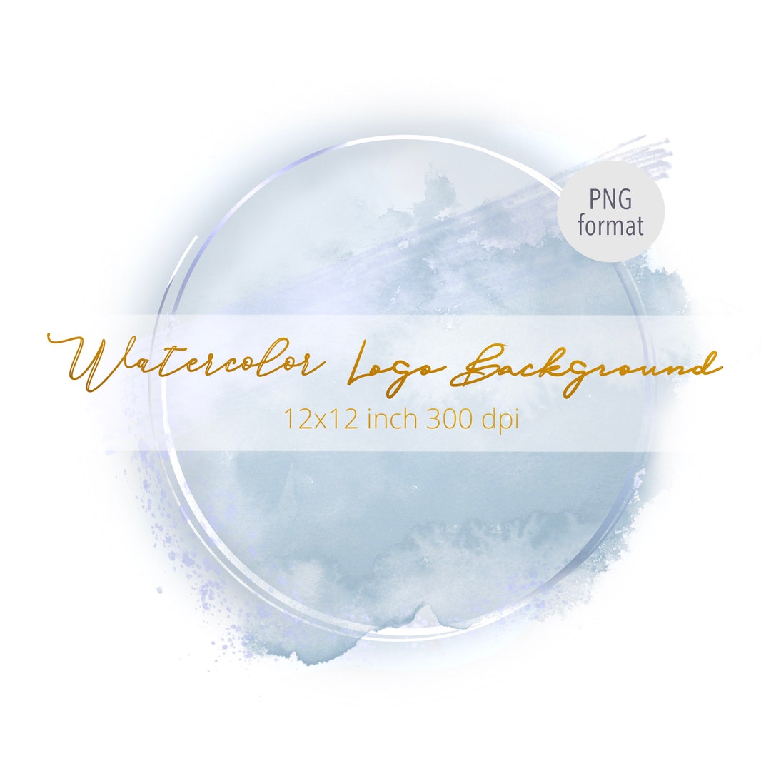 Logo Background PNG -light Blue Brush Stroke Watercolor Silver Frame ...