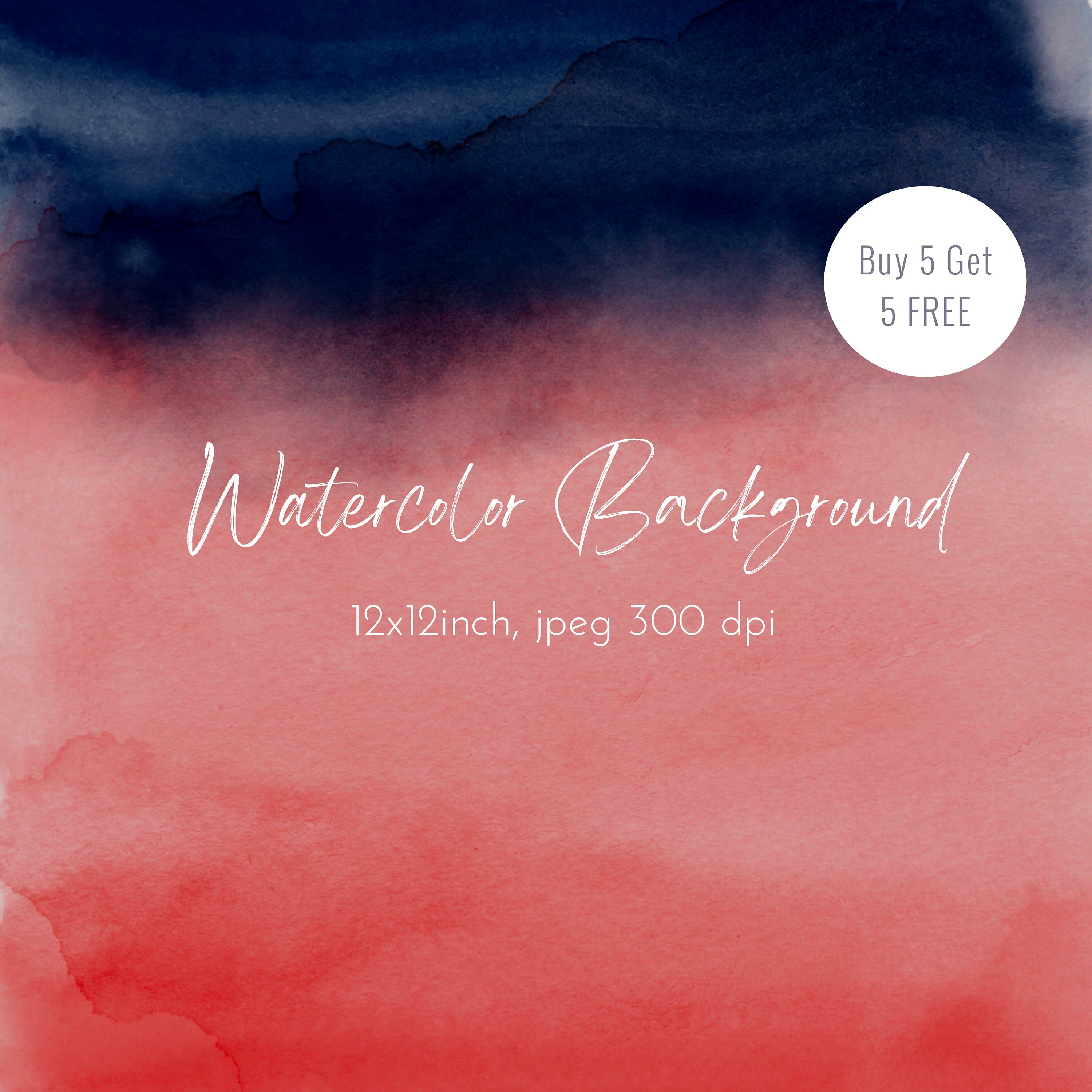 Dark Blue Red Watercolor Background Clipart Abstract - Etsy
