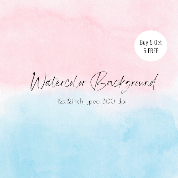 Blue Watercolor Background Pink Clipart Abstract Background - Etsy