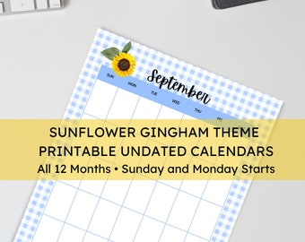 Gingham Planner Printable - Etsy
