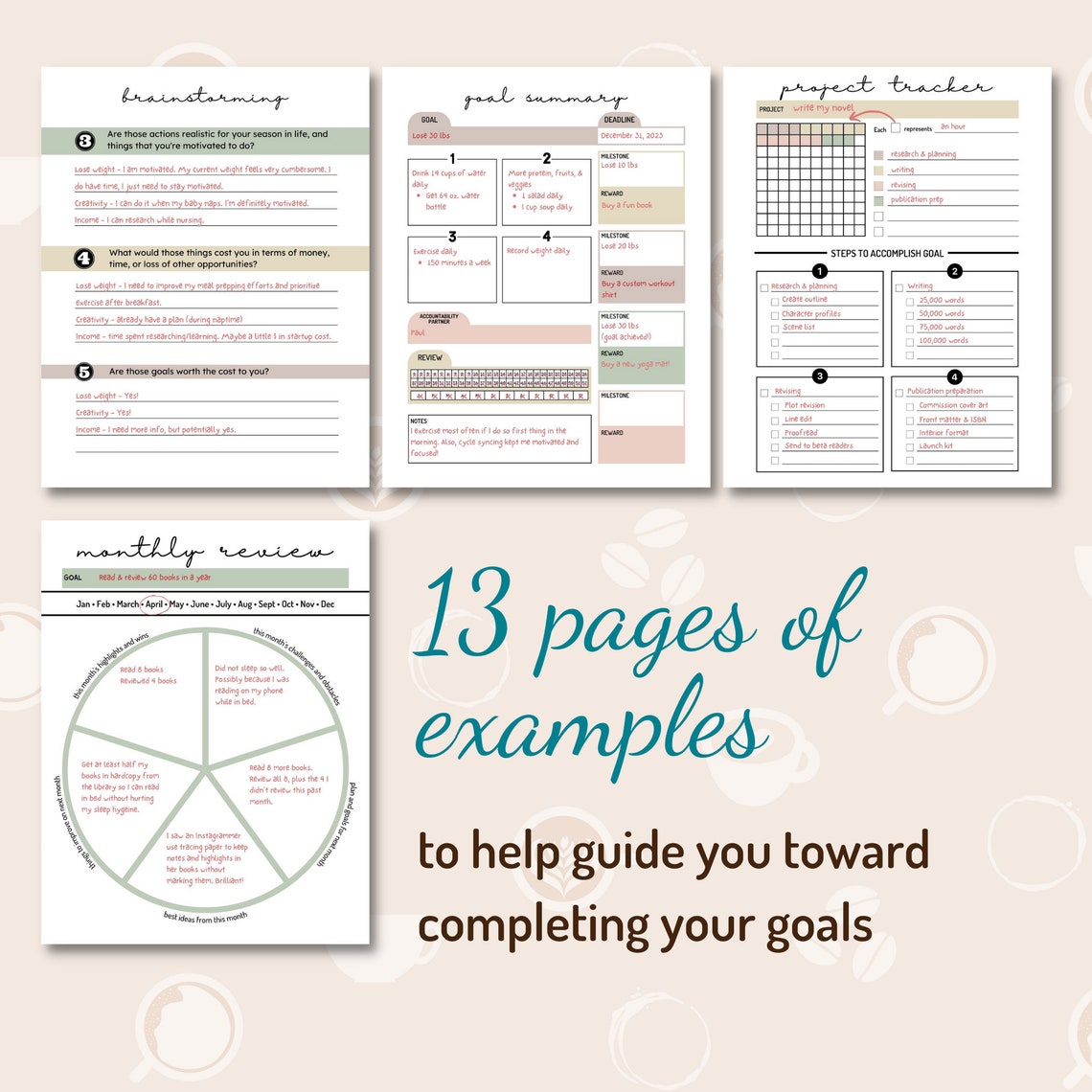 Goal Planning Workbook Printable Goal Setting Workbook New Years ...