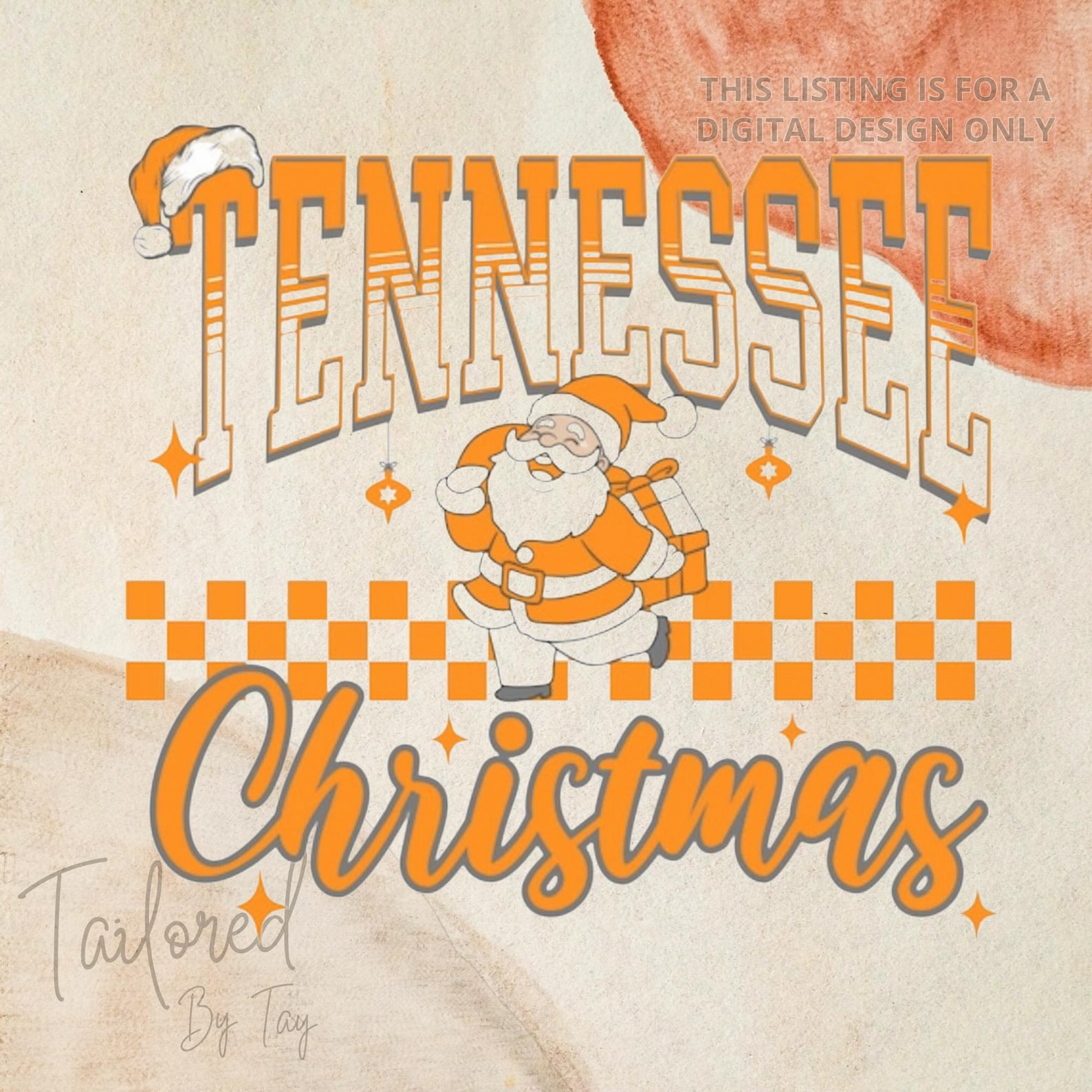 Tennessee Christmas Santa Vols Football Digital Design - Etsy