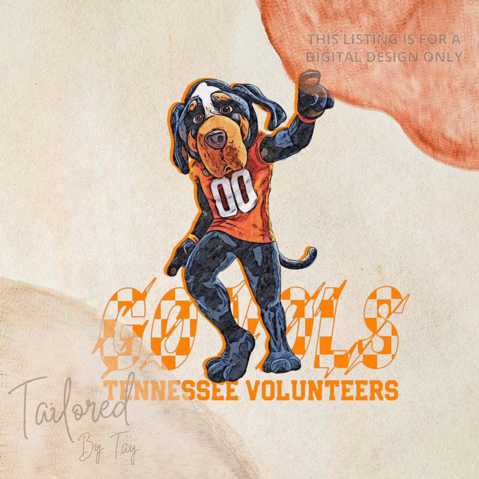 Go Vols Smokey Tennessee Football Trendy Digital Design - Etsy