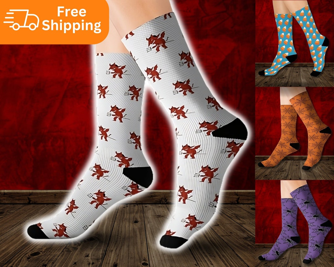 Halloween Little Devil Socks Sublimation Print Gifts Under - Etsy