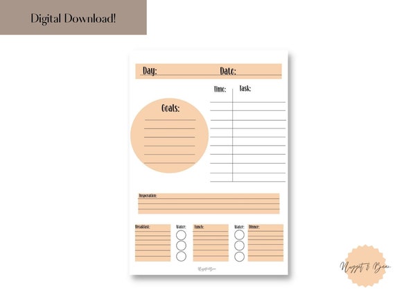 Printable Day Planner Dailey Schedule Printable Download - Etsy