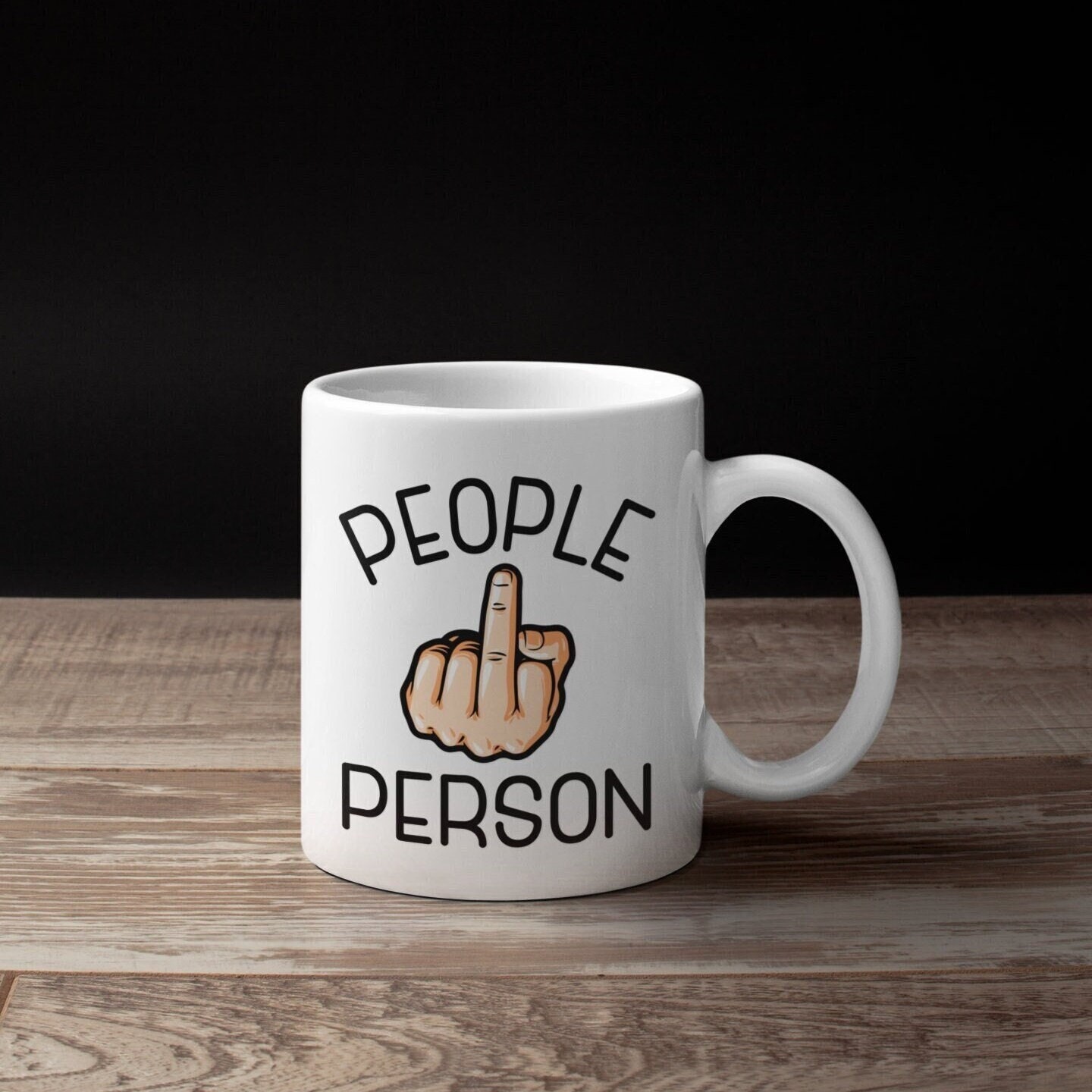 Funny White Ceramic Mug, Not a People Person, Middle Finger Mug ...