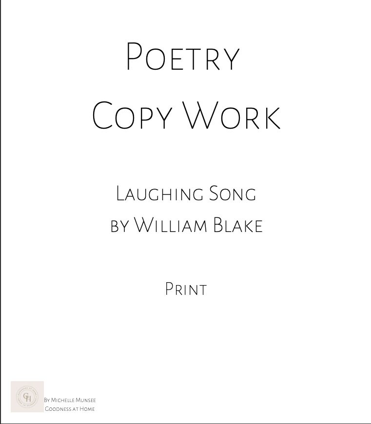 Poetry Copy Work - Print Handwriting Practice, Homeschooling Printable ...