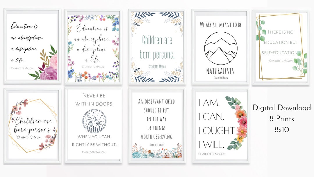 Charlotte Mason Quote, Digital Download, Wall Art, Printable Bundle ...