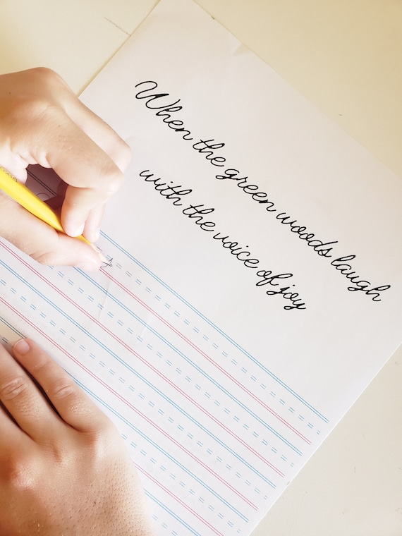 Poetry Copy Work Cursive Handwriting Practice - Etsy