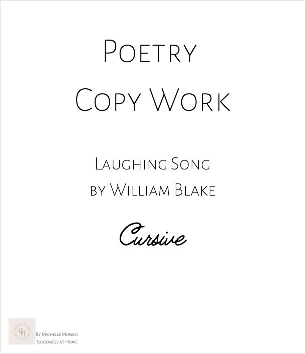Poetry Copy Work, Cursive Handwriting Practice, Homeschooling Printable ...