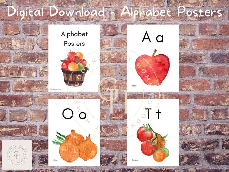 Alphabet Posters, Kids Wall Art, Homeschool Room Decor, Classroom Decor ...