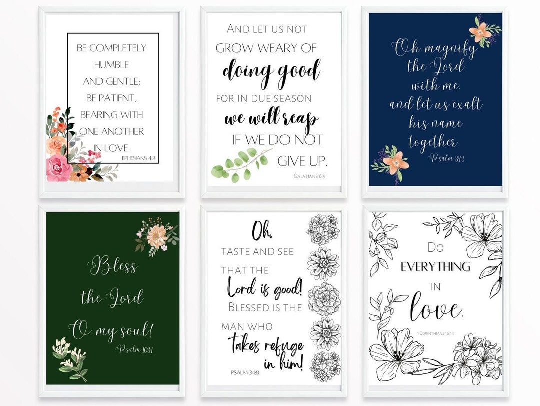 Scripture Printable Bundle, Digital Download, Scripture Art, Bible ...