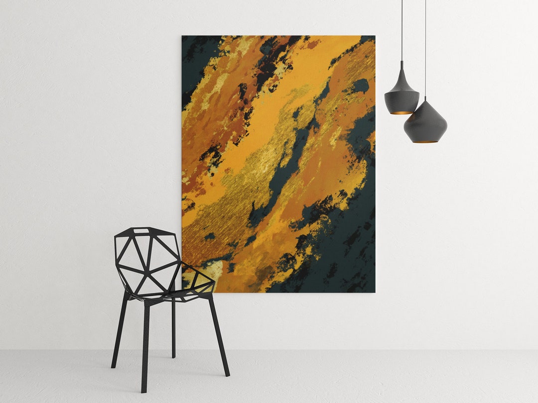 Modern Printable Art Piece - Gold - Etsy