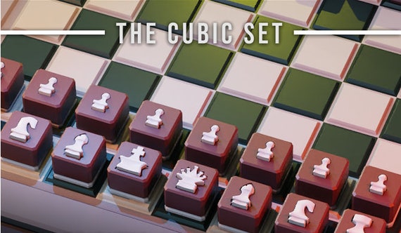Cubic // 3D Printed Chess Set // Hexchess - Etsy UK