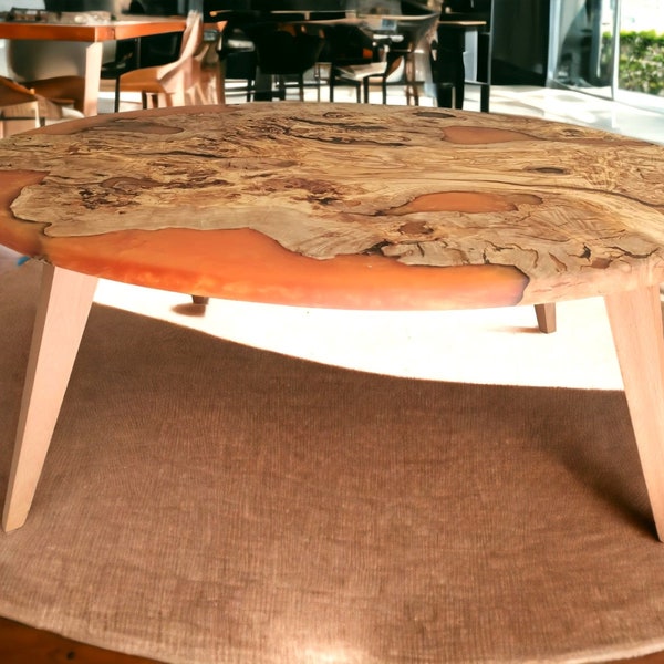 Orange Epoxy Coffee Table - Etsy