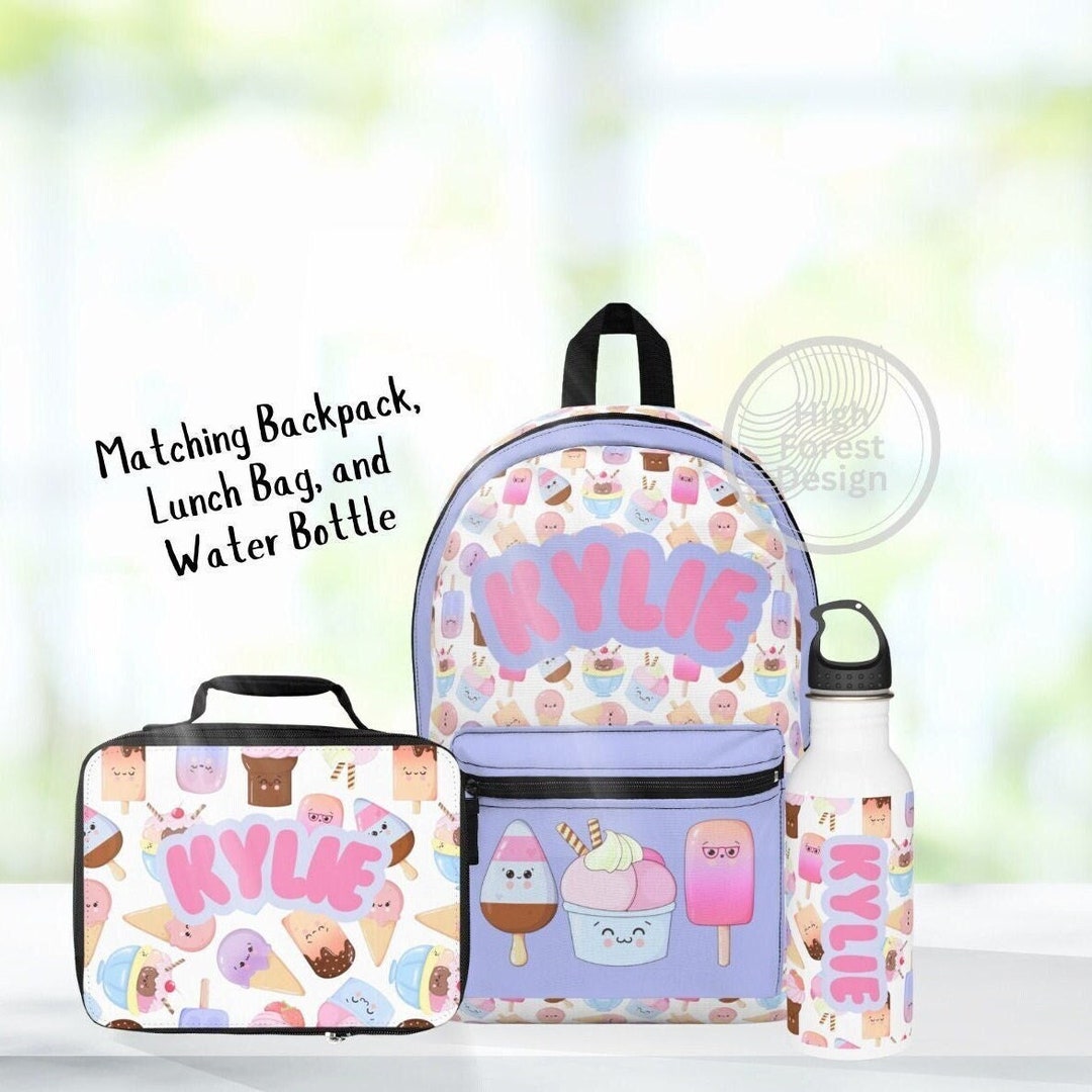 Personalized Kids Kawaii Backpack/lunch Box/water Bottle, Custom Back ...