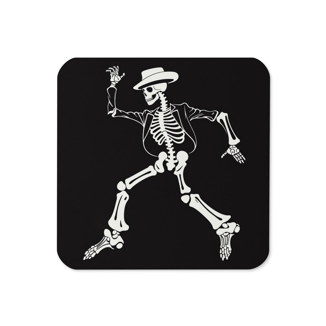 Dancing Skeleton Coaster Cork Back Coaster Home Gift Home Decor Gothic ...