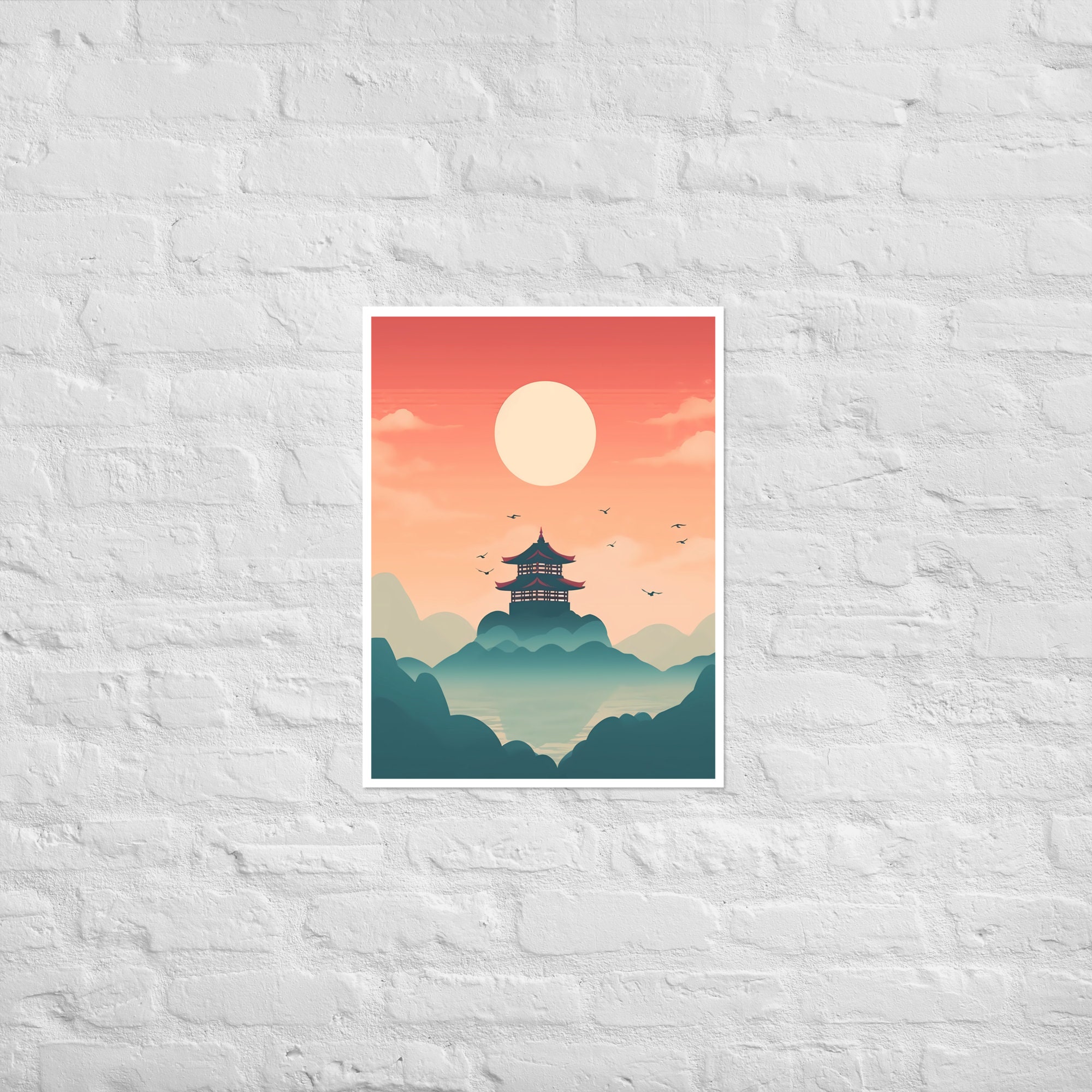 Japan Mountain Poster Japan Print Japan Dojo Japan Wall Art Vintage ...