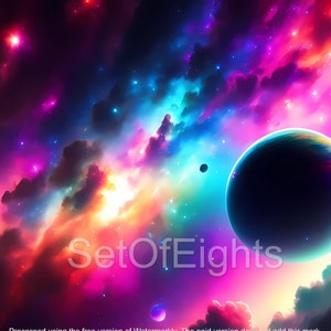 Computer Desktop Wallpaper Space Aesthetic Bundle of 10 - Vibrant ...