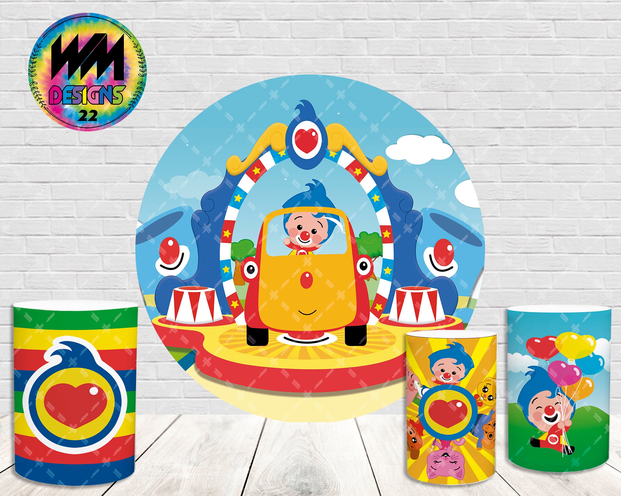 Plim Plim the Clown Digital Designs Backdrop Theme Party - Etsy Hong Kong