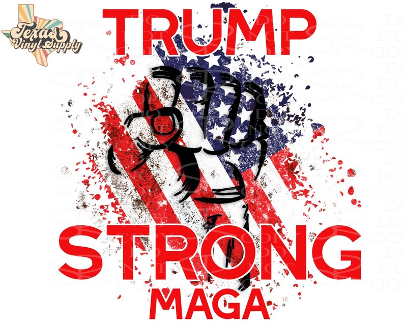 Trump Strong MAGA Fist PNG: American Flag Image (digital Download) - Etsy