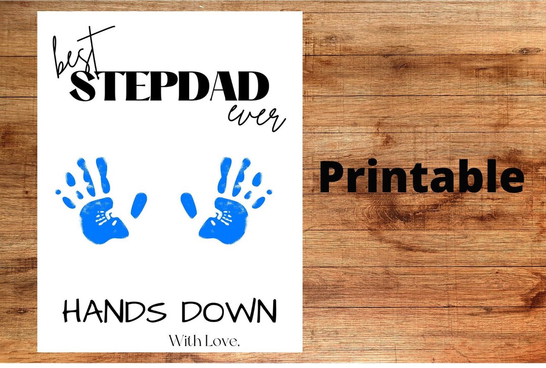 Best Stepdad Hands Down Printable - Etsy